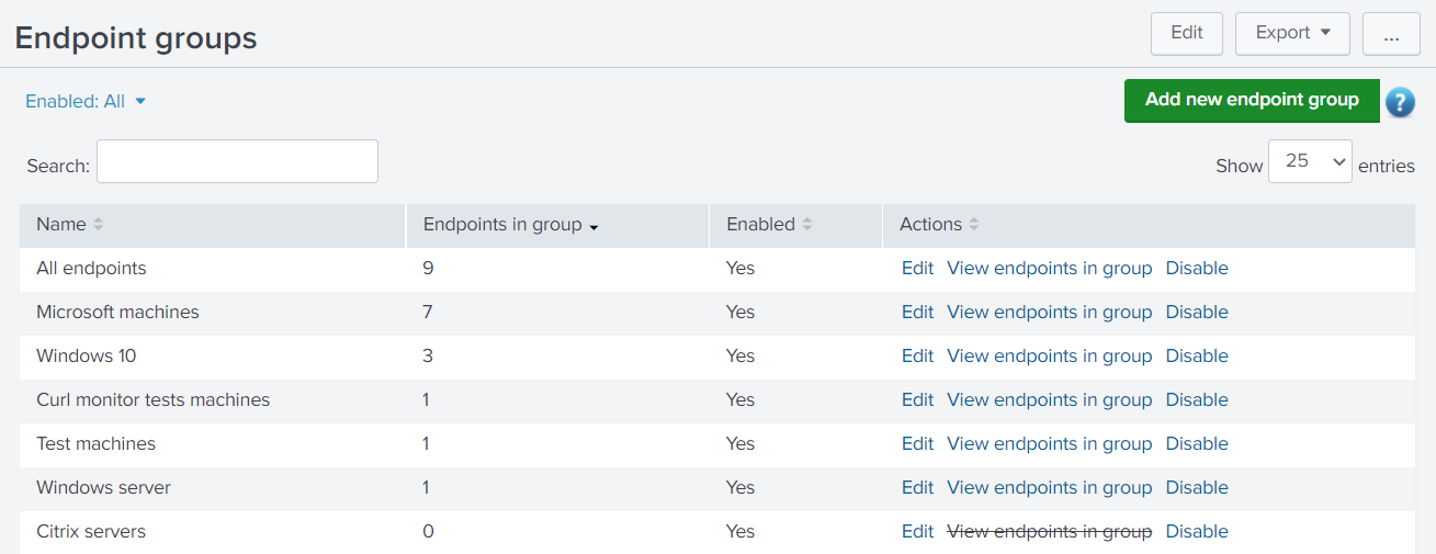 Endpoint Groups – MCG Support